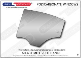 ALFA ROMEO Giulietta 940 - Lexan Polycarbonate left rear door window