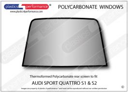 AUDI Sport Quattro S1 / S2 - Lexan Polycarbonate embossed rear screen