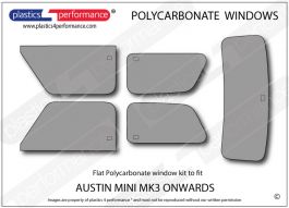 Classic Mini MK3 onwards - Lexan Polycarbonate window kit