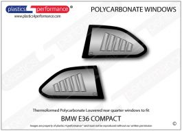 BMW - E36 Compact - Lexan Polycarbonate Louvered Rear Quarter Windows ...