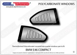 BMW E46 Compact - Lexan Polycarbonate Louvered Rear Quarter Windows - Pair