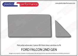 FORD - Falcon 2nd Generation - Lexan Polycarbonate right front door window