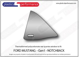 FORD - Mustang (Gen1 Notchback) - Lexan Polycarbonate left rear quarter ...