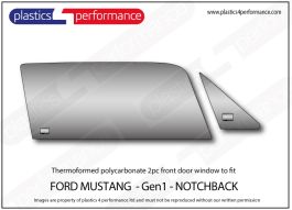 FORD - Mustang (Gen1 Notchback) - Lexan Makrolon polycarbonate right ...