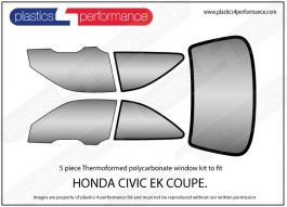 HONDA - Civic EK Coupe - Lexan polycarbonate window kit