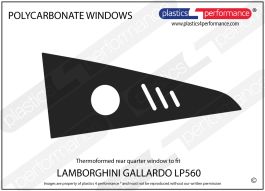 LAMBORGHINI Gallardo LP560 - Lexan Polycarbonate left rear quarter window