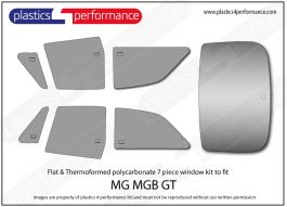 MG - MGB GT - Lexan Polycarbonate window kit