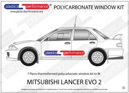 MITSUBISHI - Lancer Evo 2 (Evo II) - Lexan Polycarbonate window kit