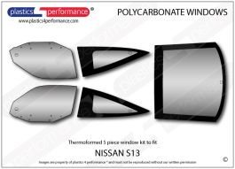 NISSAN - S13 Hatchback - Lexan Makrolon Polycarbonate window kit