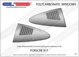 PORSCHE 911 - Lexan Polycarbonate louvered rear quarter windows - Pair