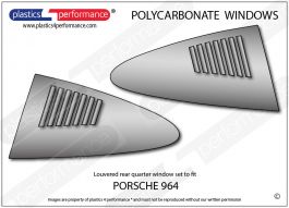 PORSCHE - 964 - Lexan Polycarbonate Louvered rear quarter windows - Pair
