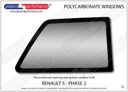 RENAULT - 5 2nd Generation - Lexan Polycarbonate right rear quarter window