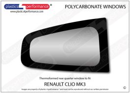 RENAULT - Clio MK3 - Lexan Polycarbonate right rear quarter window