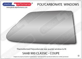 SAAB - 900 Classic - 3dr Coupe - Lexan Polycarbonate right rear quarter ...