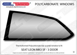 SEAT - Leon MK3 5F 3 door - Lexan Polycarbonate left rear quarter window