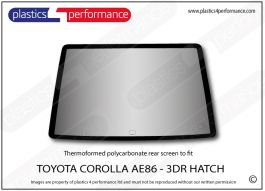 TOYOTA Corolla AE86 3dr Hatch - Lexan Polycarbonate rear screen