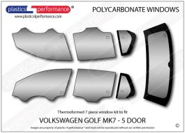 VOLKSWAGEN - Golf Mk7 - 5 Door - Lexan Polycarbonate window kit