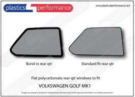 VOLKSWAGEN - Golf Mk1 - Lexan Polycarbonate right rear quarter window