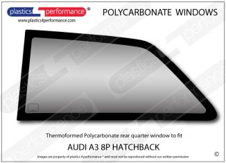 Audi A3 S3 RS3 8P 3dr Lexan Polycarbonate windows - Plastics 4 Performance