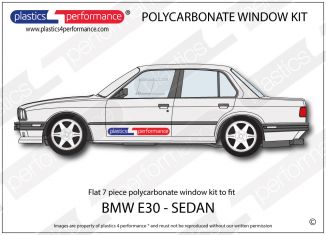 BMW E30 3 Series Sedan Lexan Polycarbonate windows - Plastics 4 Performance