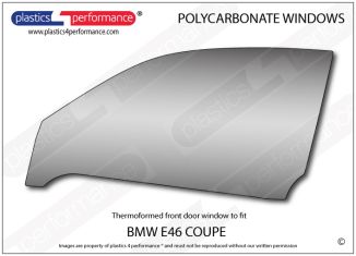 BMW E46 3 Series Coupe Lexan Polycarbonate windows - Plastics 4 Performance