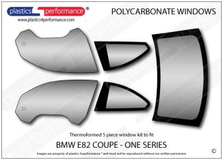BMW E82 1 Series Coupe Lexan Polycarbonate windows - Plastics 4 Performance