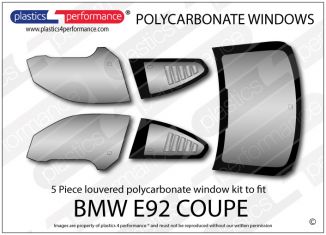 BMW E92 3 Series Coupe Lexan Polycarbonate windows - Plastics 4 Performance