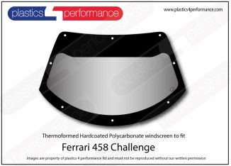 Ferrari 458 Challenge Lexan Polycarbonate windows - Plastics 4 Performance