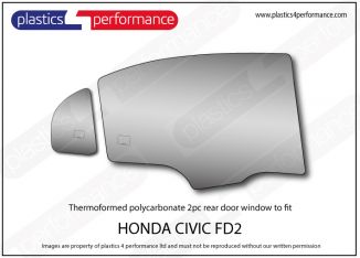 Honda Civic Type R FD2 Sedan Lexan Polycarbonate windows - Plastics 4 ...