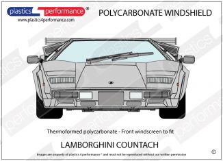 Lamborghini Countach LP400 / LP500 Lexan Polycarbonate windows ...