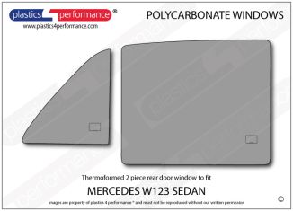 Mercedes W123 Sedan Lexan Polycarbonate windows - Plastics 4 Performance