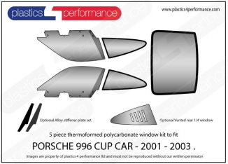 Porsche 996 GT3 Cup Lexan Polycarbonate windows - Plastics 4 Performance