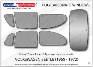 Volkswagen Beetle 1965 - 1972 Lexan Polycarbonate windows - Plastics 4 ...
