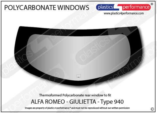 ALFA ROMEO - Giulietta 940 - Lexan Makrolon Polycarbonate rear window