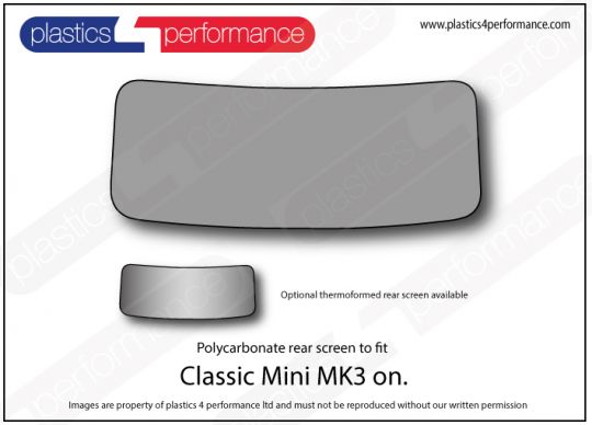 Classic Mini MK3 Lexan polycarbonate rear screen - Lightweight ...