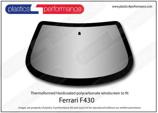 FERRARI - F430 - Hardcoated Lexan Polycarbonate front windscreen