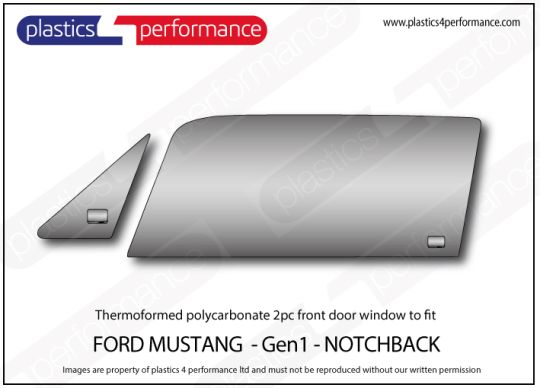 FORD - Mustang (Gen1 Notchback) - Lexan Polycarbonate left front door ...