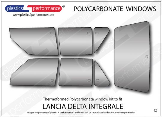 LANCIA - Delta Integrale - Lexan Polycarbonate window
