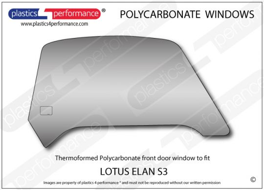 LOTUS - Elan S3 - Lexan Polycarbonate right front door window