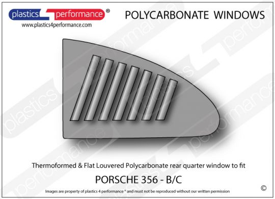 PORSCHE - 356 B/C - Lexan Polycarbonate Louvered rear quarter windows ...