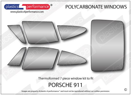 Porsche 911 Lexan Makrolon Polycarbonate window kit