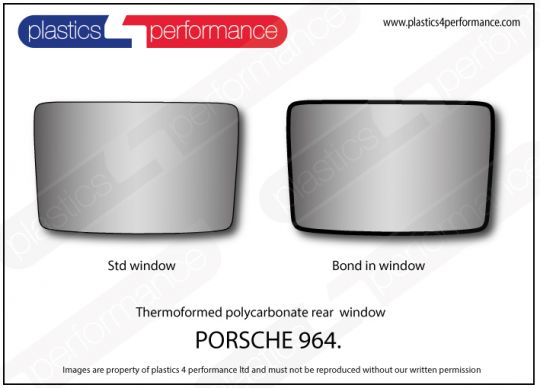 PORSCHE - 964 - Lexan Polycarbonate rear screen