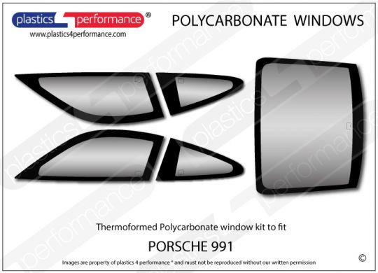 PORSCHE - 991 - Lexan Polycarbonate window kit