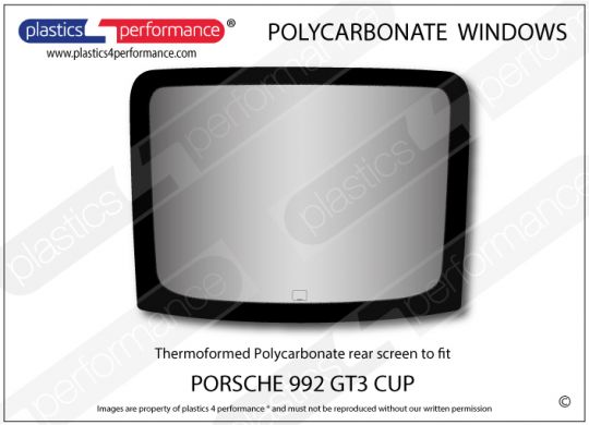 PORSCHE - 992 GT3 Cup - Lexan Polycarbonate rear screen
