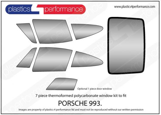 PORSCHE - 993 - Lexan Polycarbonate Makrolon window kit