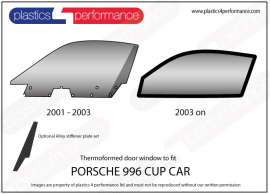 PORSCHE - 996 Cup - Lexan Polycarbonate left front door window