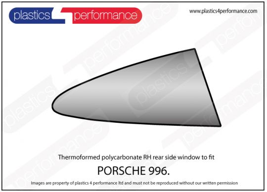 PORSCHE - 996 - Lexan Polycarbonate right rear quarter window