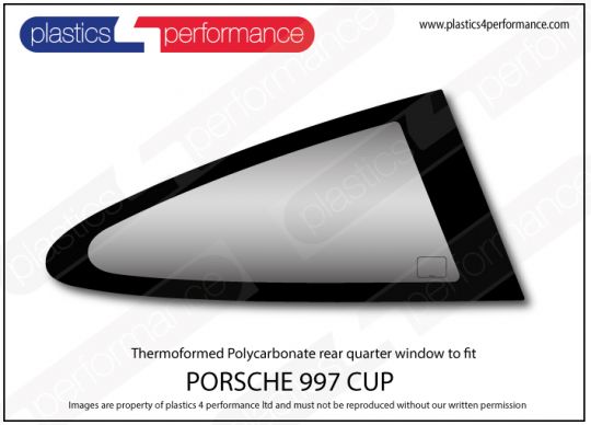 PORSCHE - 997 CUP - Lexan Polycarbonate right rear quarter window