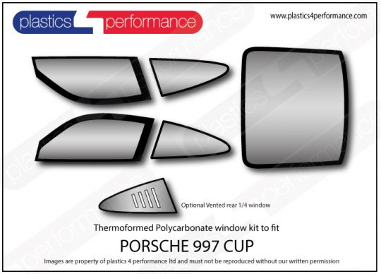 PORSCHE - 997 Cup - Lexan Polycarbonate window kit