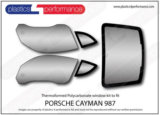 PORSCHE - Cayman 987 - Lexan Polycarbonate window kit